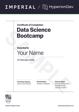 Data Science Online Bootcamp | 3-6 Months | Imperial College London