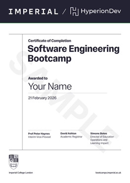 Software Engineering Online Bootcamp | 3-6 Months | Imperial College London
