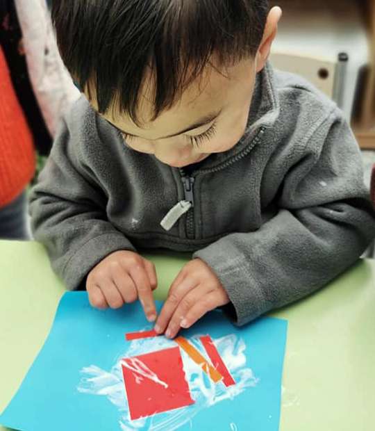 Collage is an art experience where children create patterns and images ...