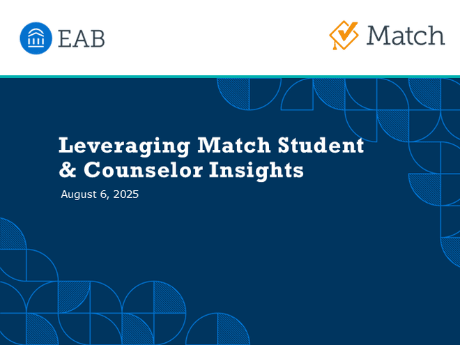 Leveraging Match Student & Counselor Insights