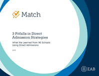 Three Pitfalls of Your Match Direct Admissions Strategy