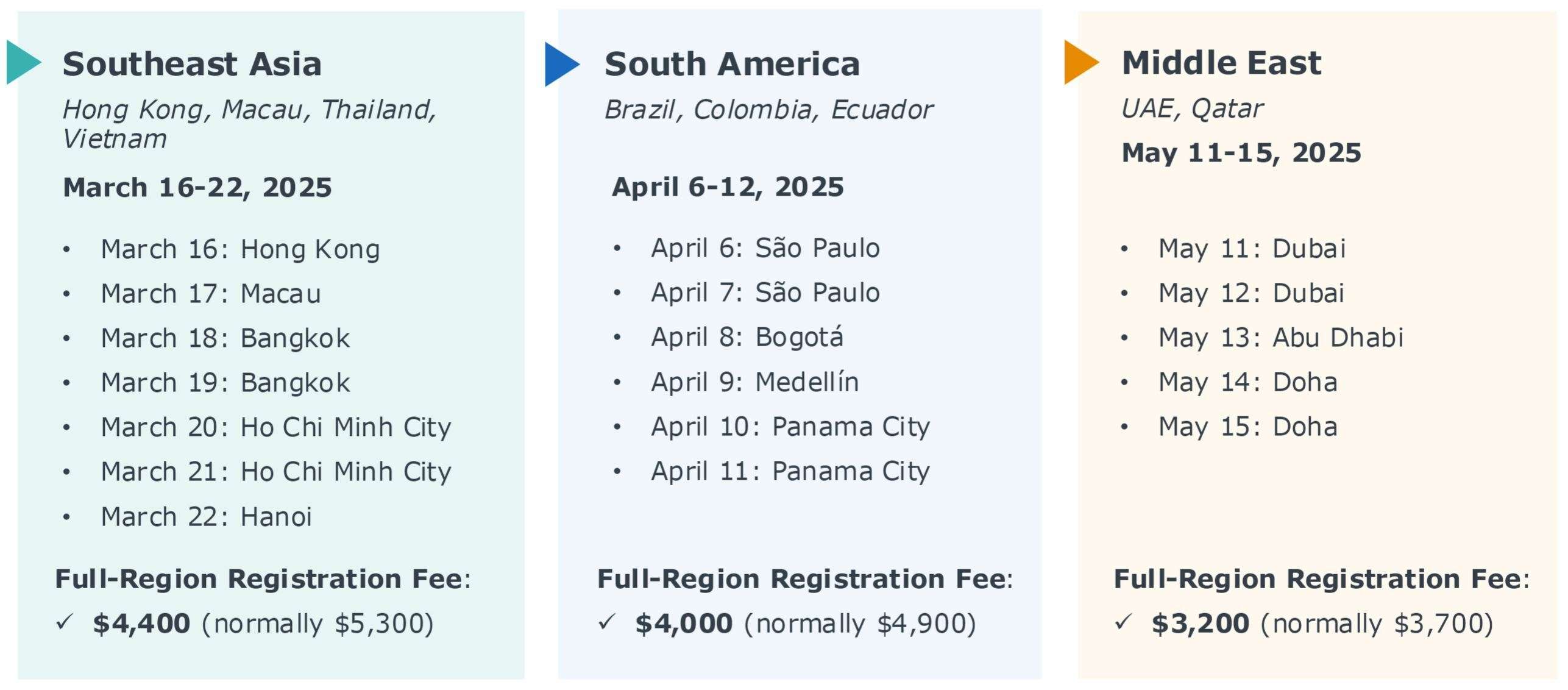 Spring 2025 Tour Schedule