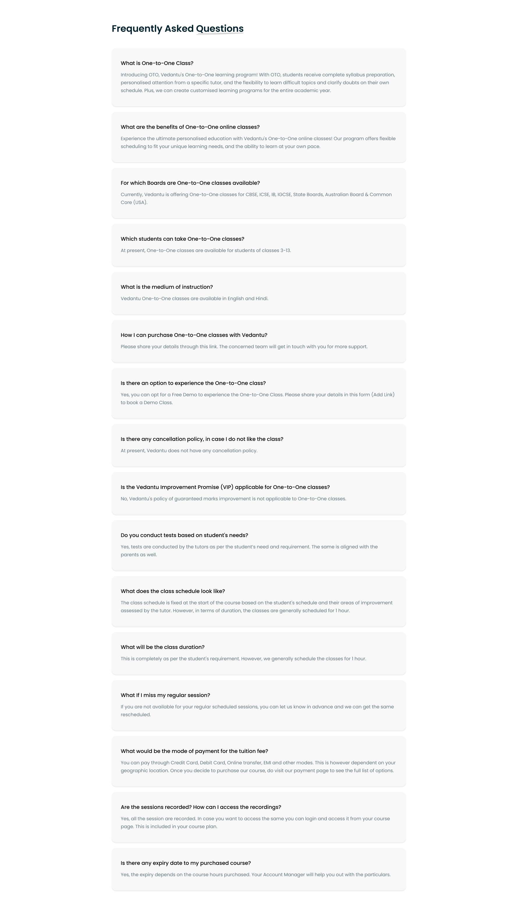 Vedantu One to One Live Private Tuition