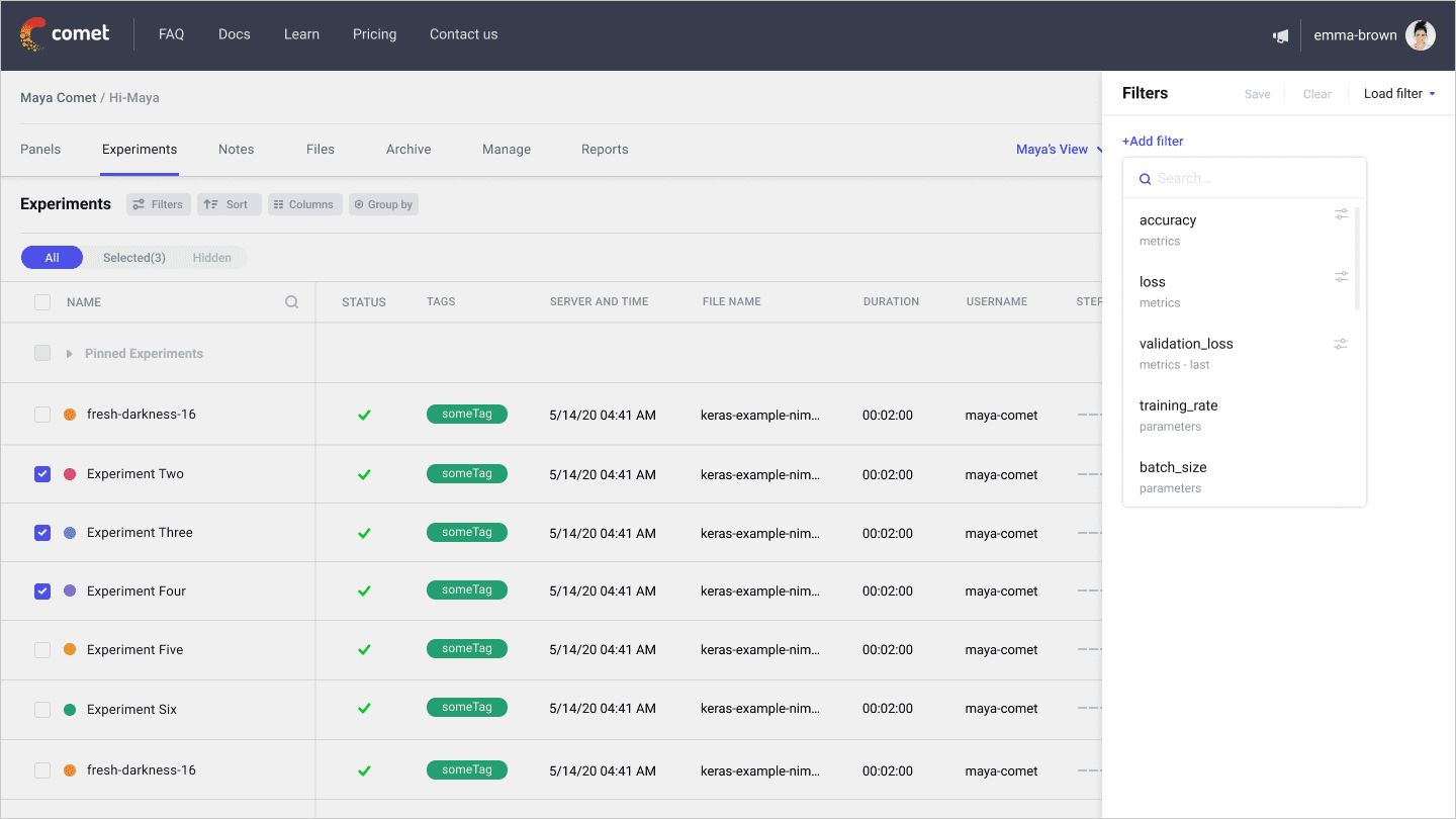 Comet ML Experiment Management Platform