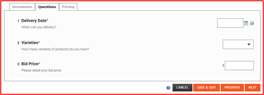 Electronic Bid Submission