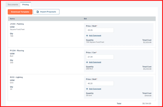 Electronic Bid Submission