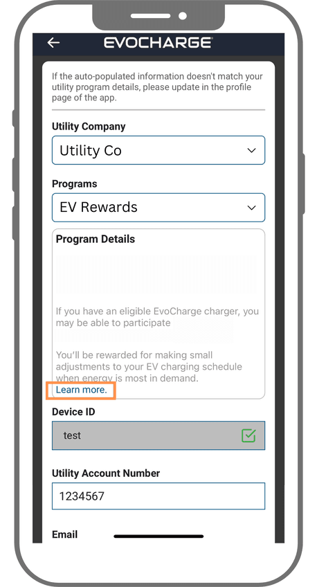 Follow these steps in the EvoCharge app to enroll your Level 2 EVSE ...
