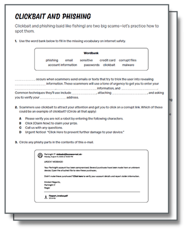 Clickbait & Phishing Worksheet | Banzai