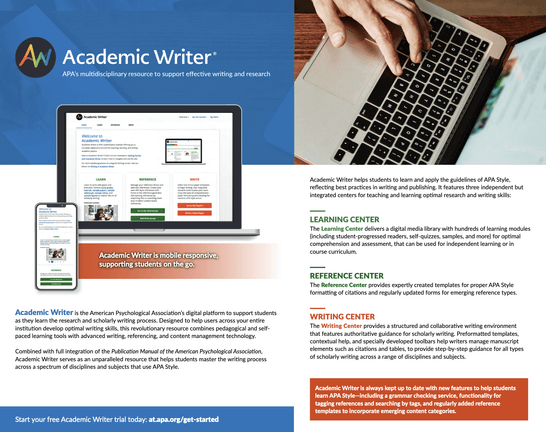 APA | Academic Writer Institutional Trial