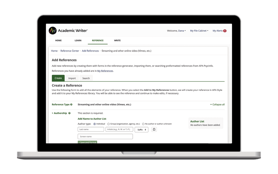 APA | Academic Writer Institutional Trial