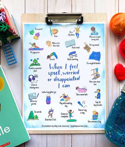 Calming Strategies for Kids Printable Poster from Big Life Journal