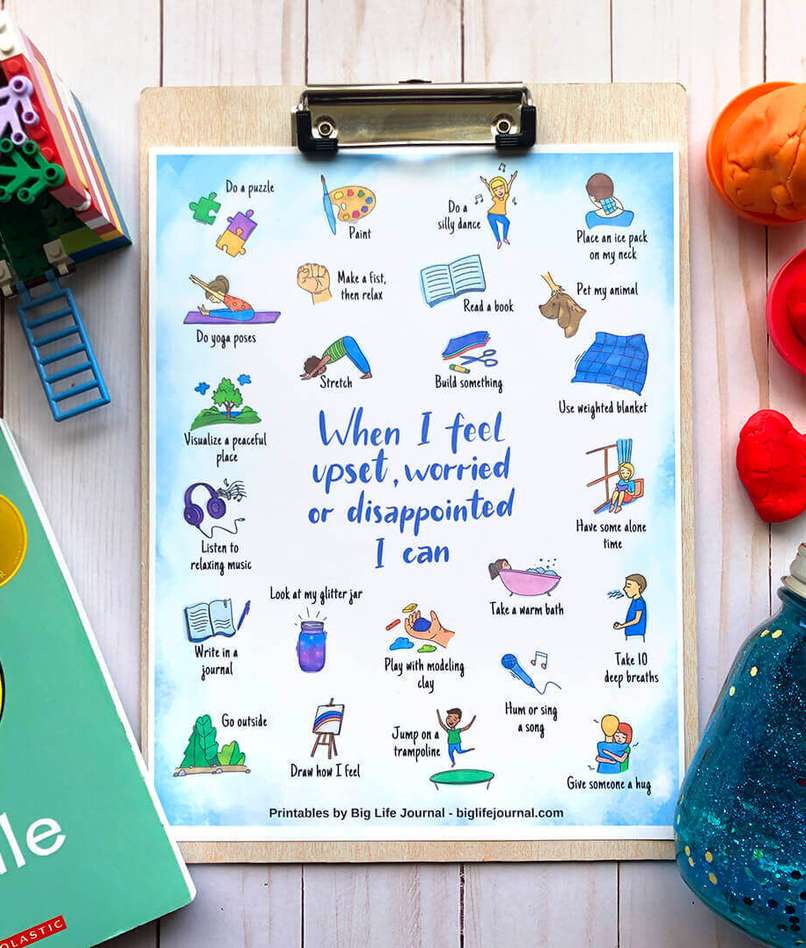 Calming Strategies for Kids Printable Poster from Big Life Journal