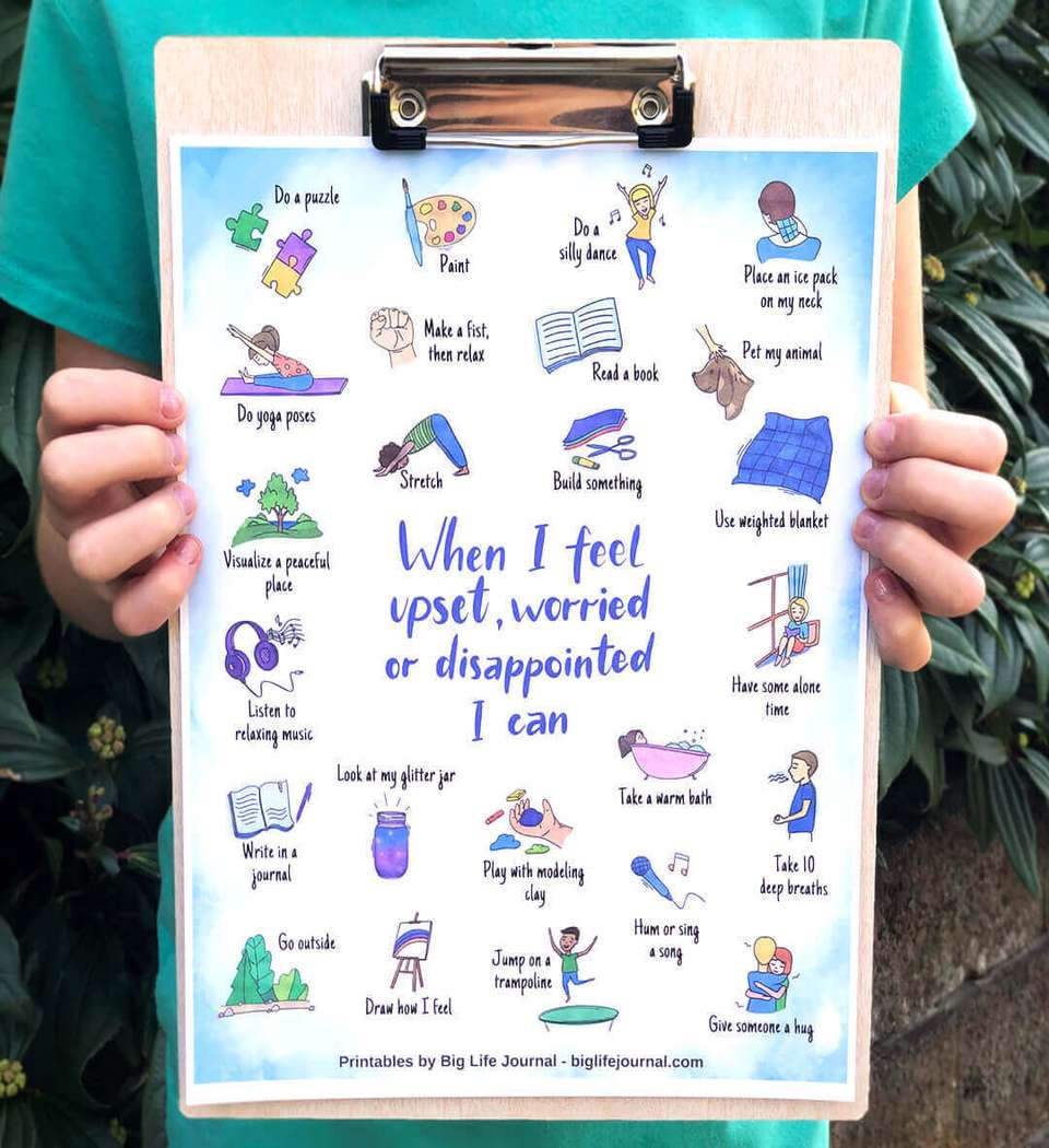 Calming Strategies for Kids Printable Poster from Big Life Journal