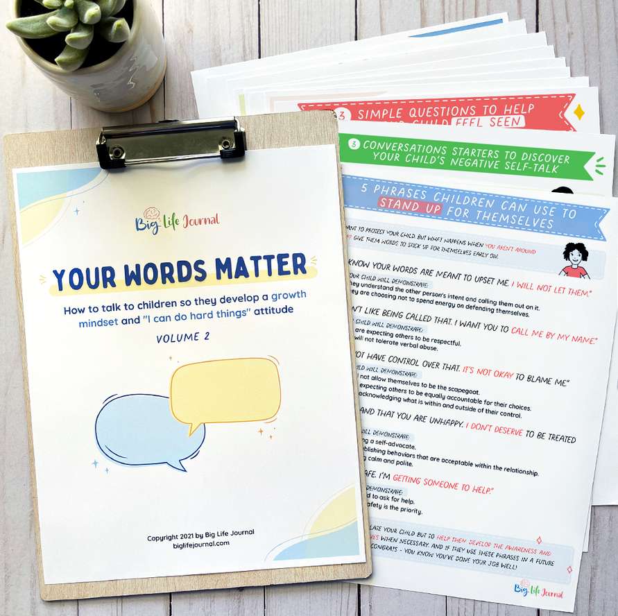 Your Words Matter Printable Kit from Big Life Journal