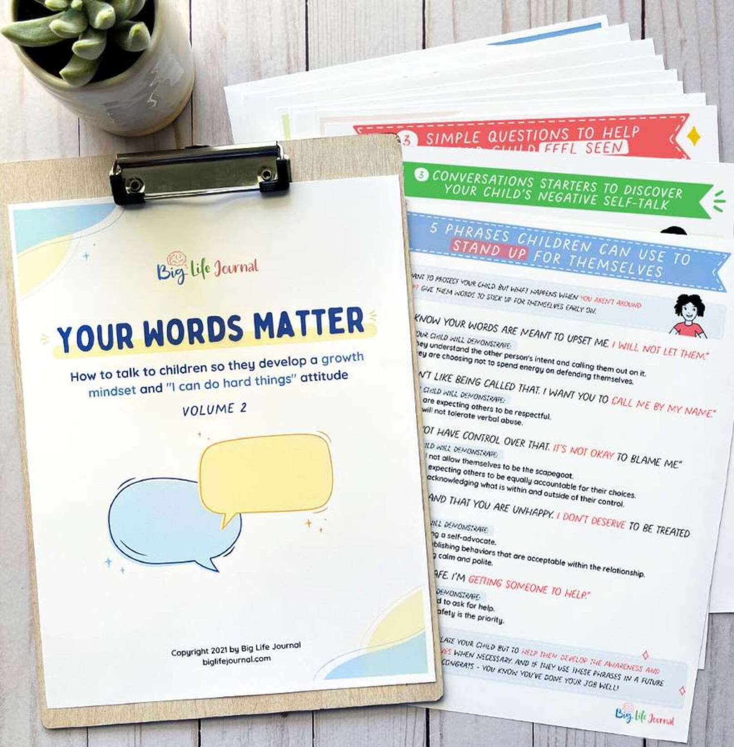 Your Words Matter Printable Kit from Big Life Journal