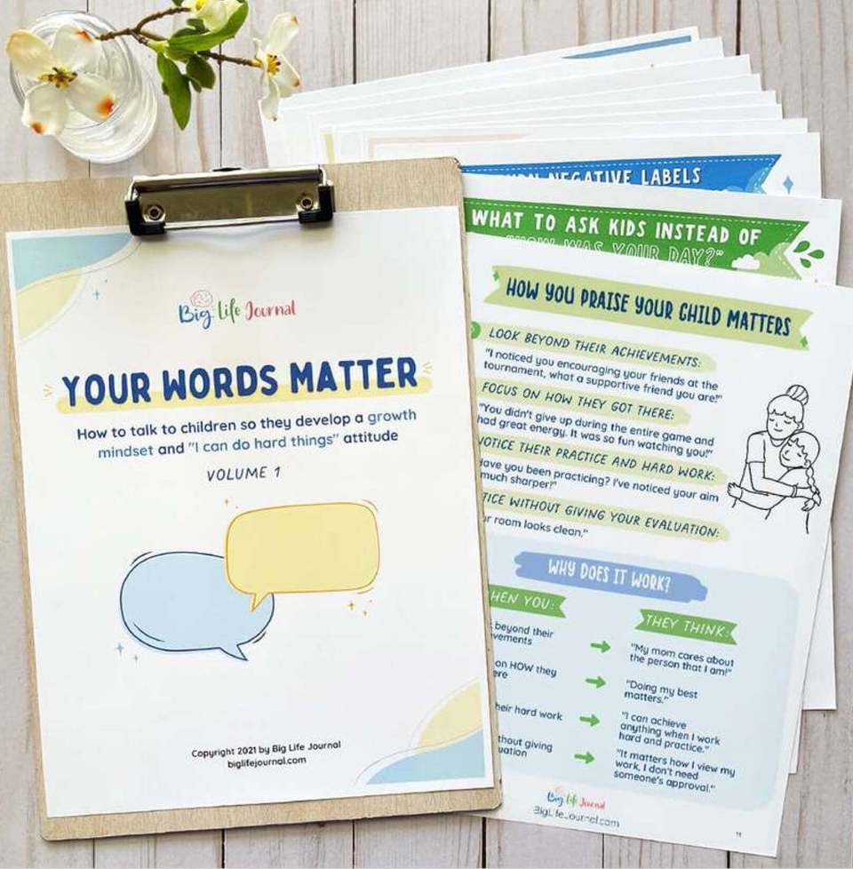 Your Words Matter Printable Kit from Big Life Journal