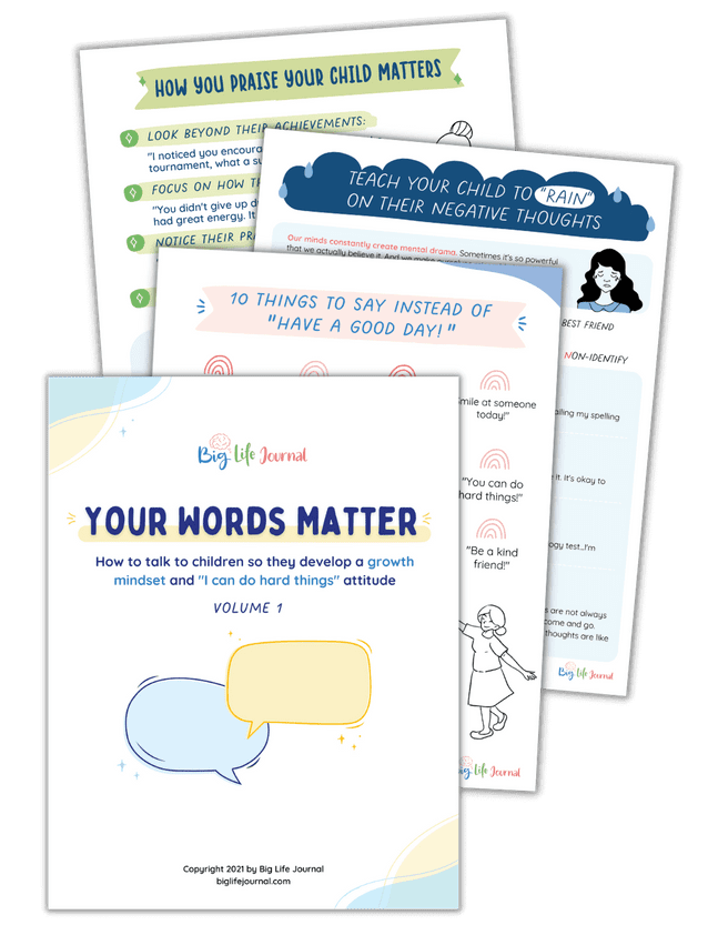 Your Words Matter Printable Kit from Big Life Journal