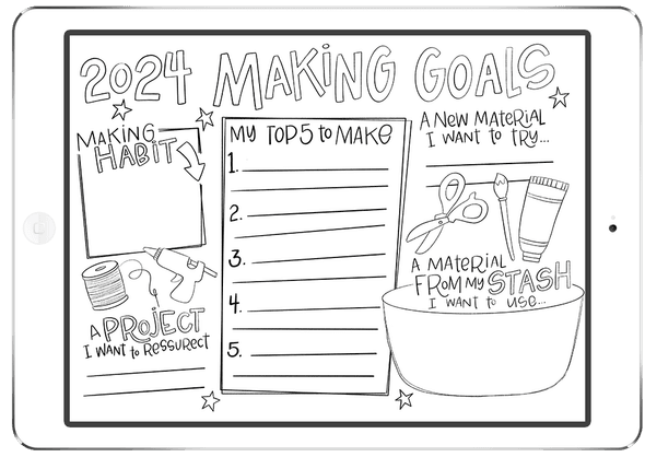 Goal Setting Doodle Worksheet | Craftsy