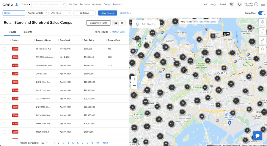 Commercial Real Estate Sales Comps & Data | Crexi