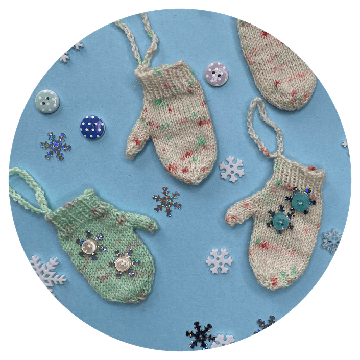 Mini Knitted Mittens Ornament | The Knitting Circle