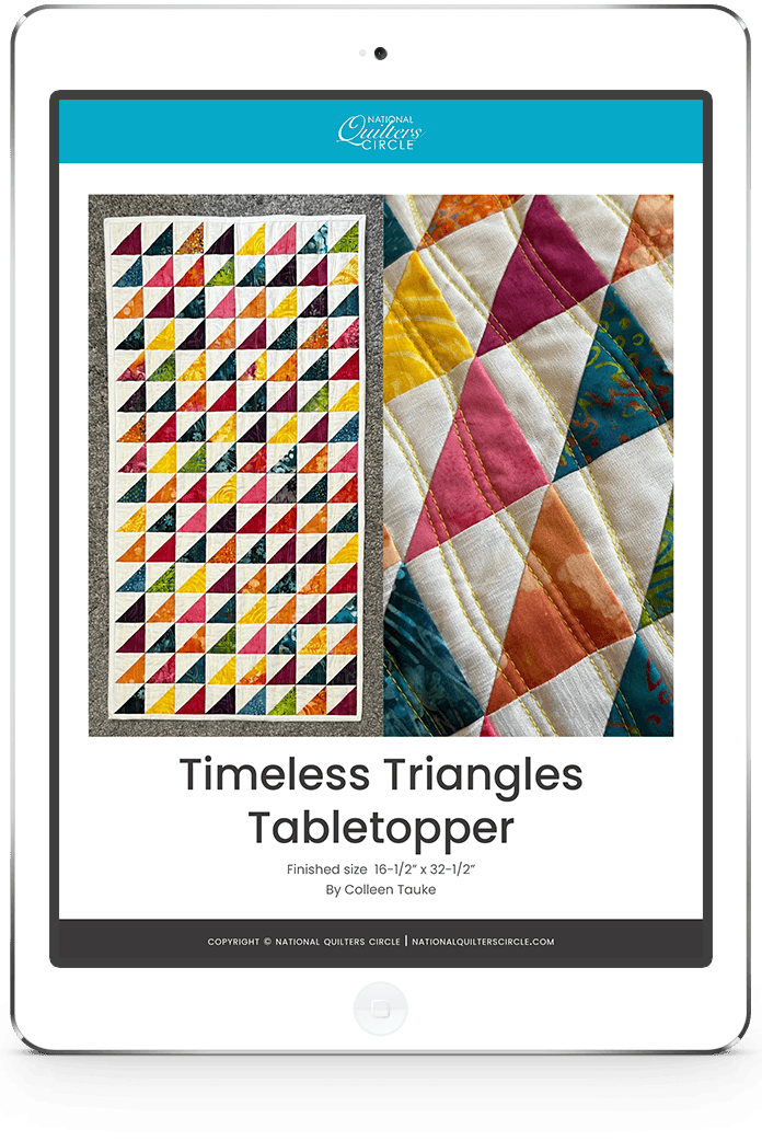Timeless Triangles Tabletopper | National Quilters Circle