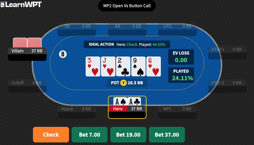 WPT GTO Trainer: Play Solved GTO Hands and Get Real-Time Feedback