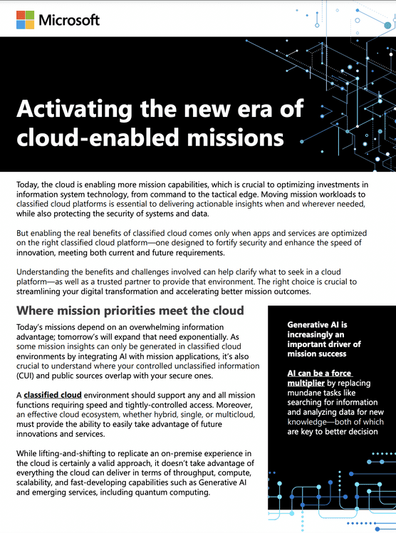 ACTIVATING THE NEW ERA OF CLOUD-ENABLED MISSIONS | Brought to you by ...