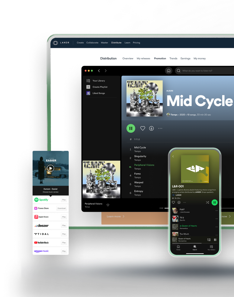 LANDR Music Distribution - Get your music on Spotify, Apple Music ...