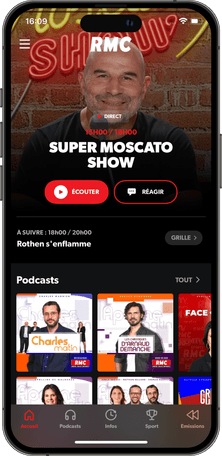 Suivez toute l'actualité et écoutez RMC partout avec votre application
