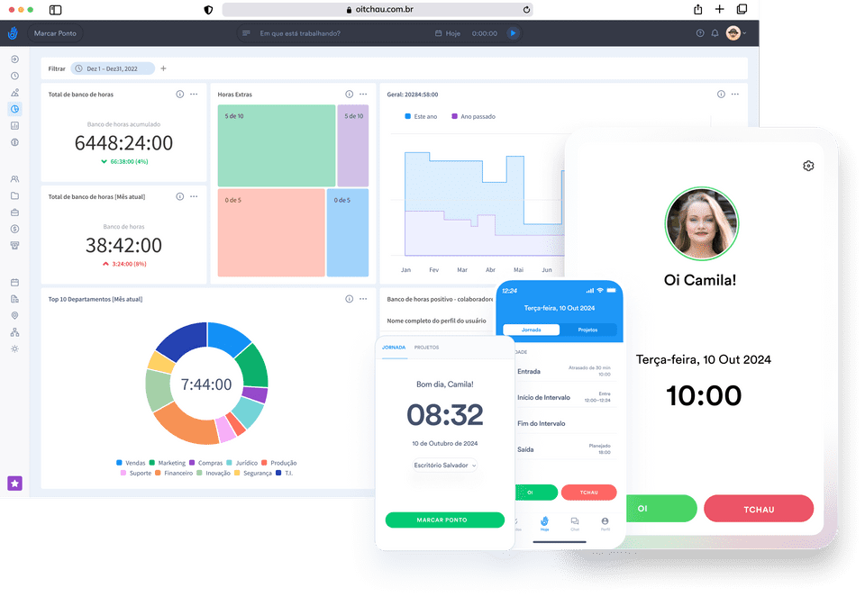 Oitchau Controle de Ponto & Timesheets em Tempo Real