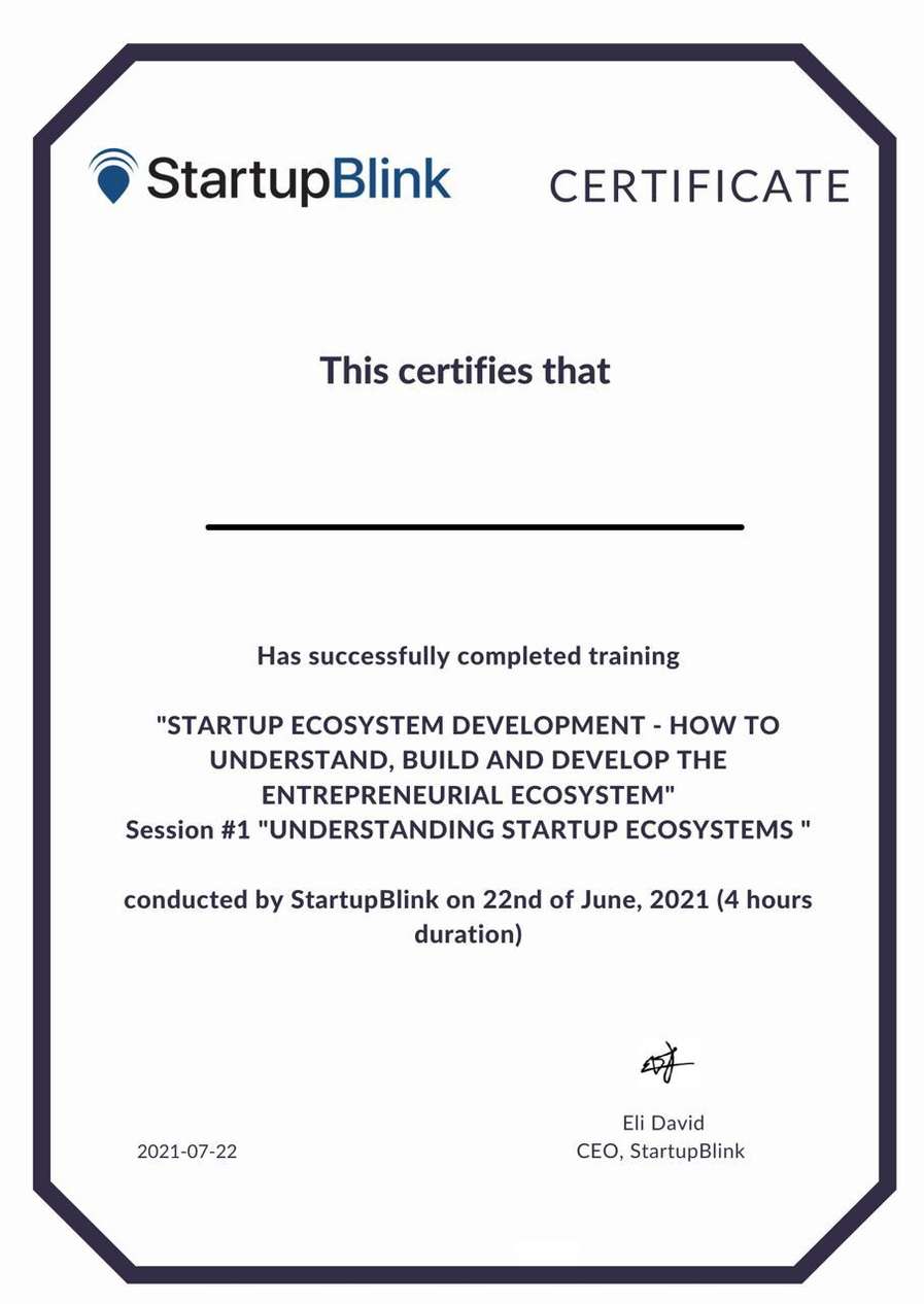 Startup Ecosystem Development Training