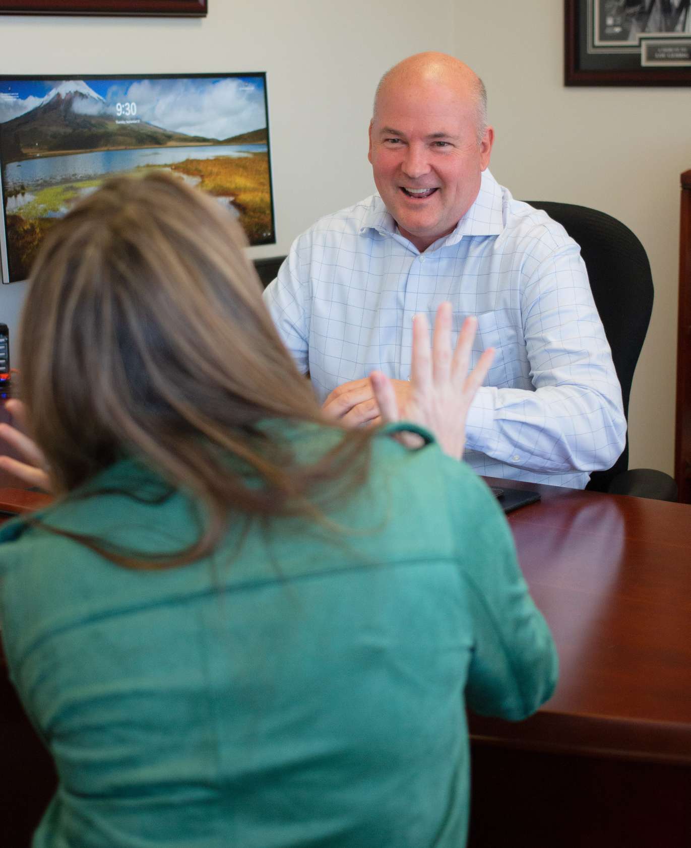 Satisfied, smiling customers.