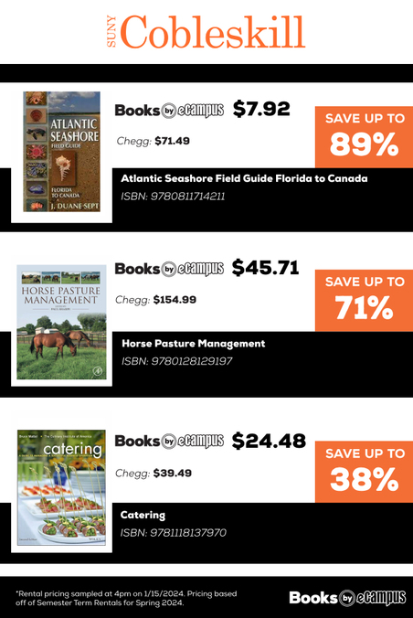 SUNY Cobleskill Online Bookstore - Books by eCampus