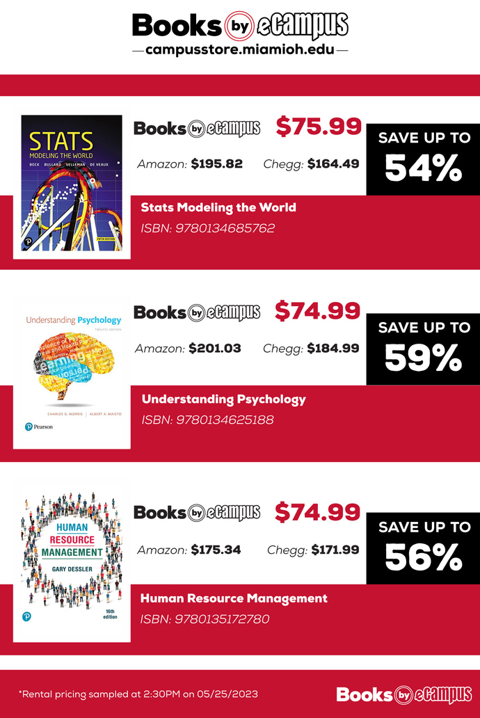 Miami University Online Bookstore - Books by eCampus