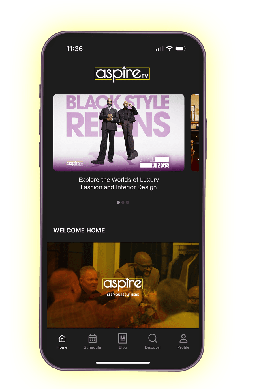Download the free aspireTV app
