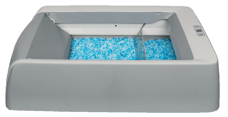 Use a self cleaning litter box to never scoop cat litter again.