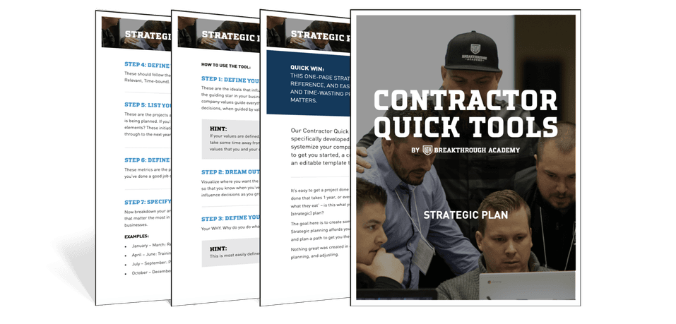 Contractor Quick Tool: Strategic Planning Tool