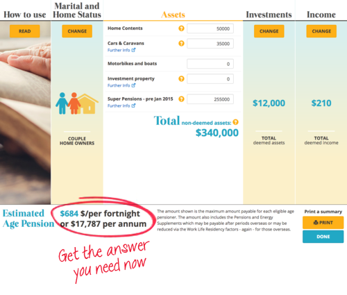 Your Age Pension made easy - Retire Planner tool
