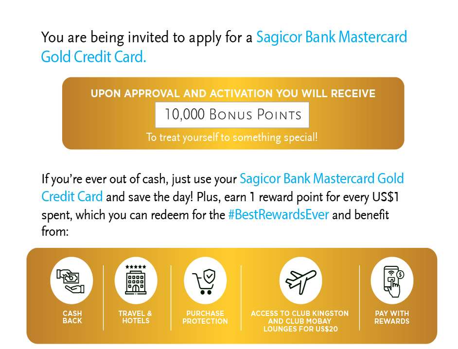 Sagicor Bank Mastercard Gold Offer