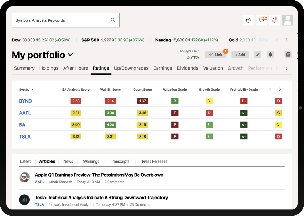 Seeking Alpha Mobile Apps for iOS & Android