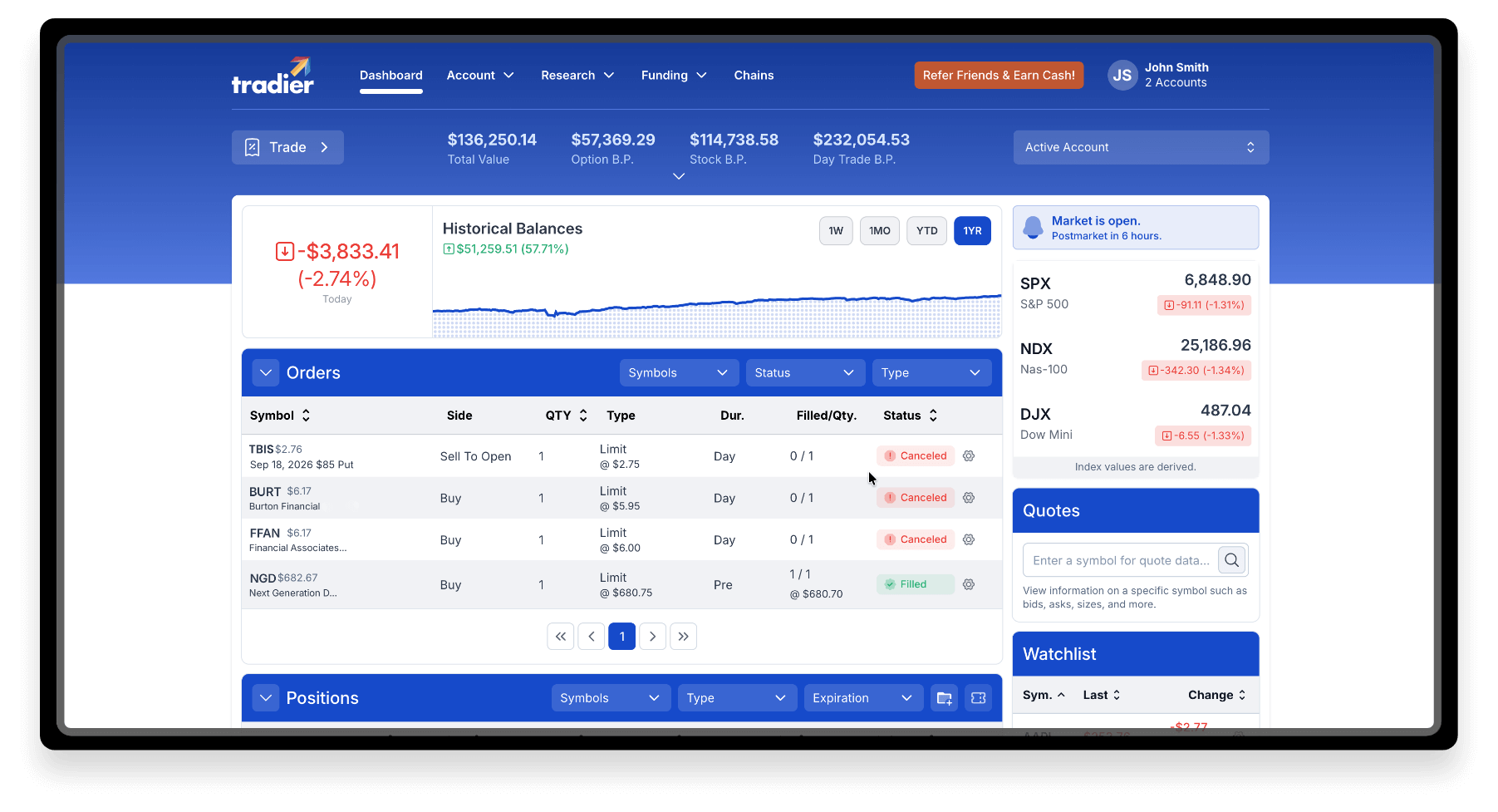 Tradier Web | Execution-First Options Trading Platform