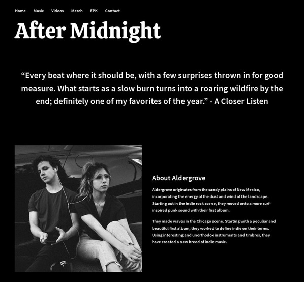 EPK Templates for Bands and Music Artists | Bandzoogle