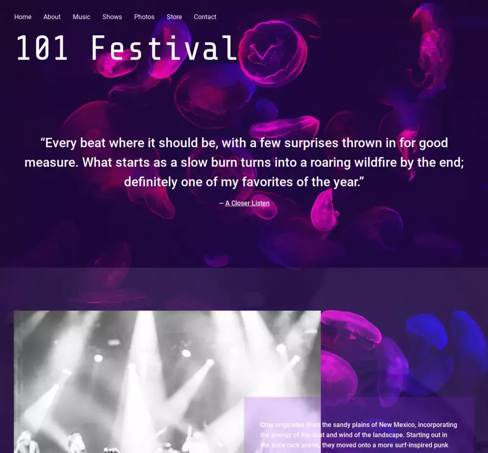 Website Templates for Bands and Musicians | Bandzoogle