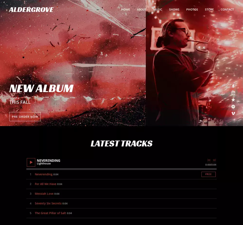 Website Templates for Bands and Musicians | Bandzoogle