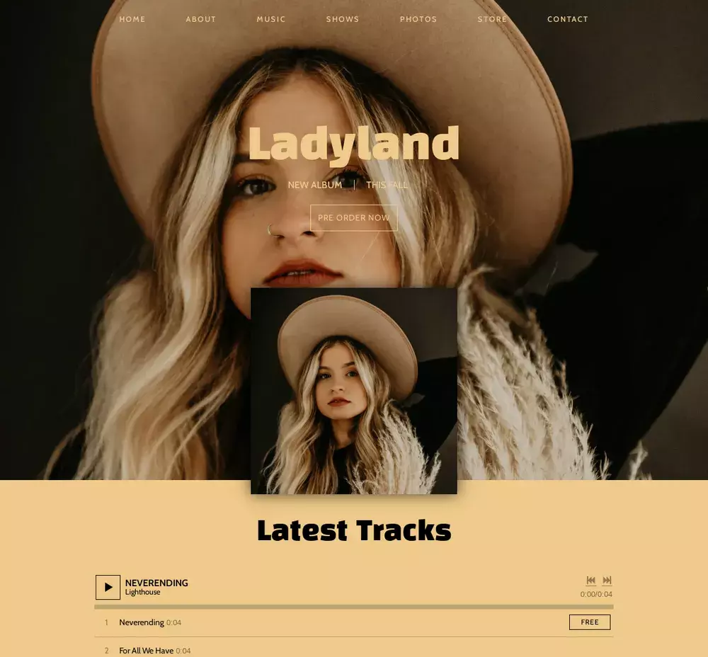 Website Templates for Bands and Musicians | Bandzoogle