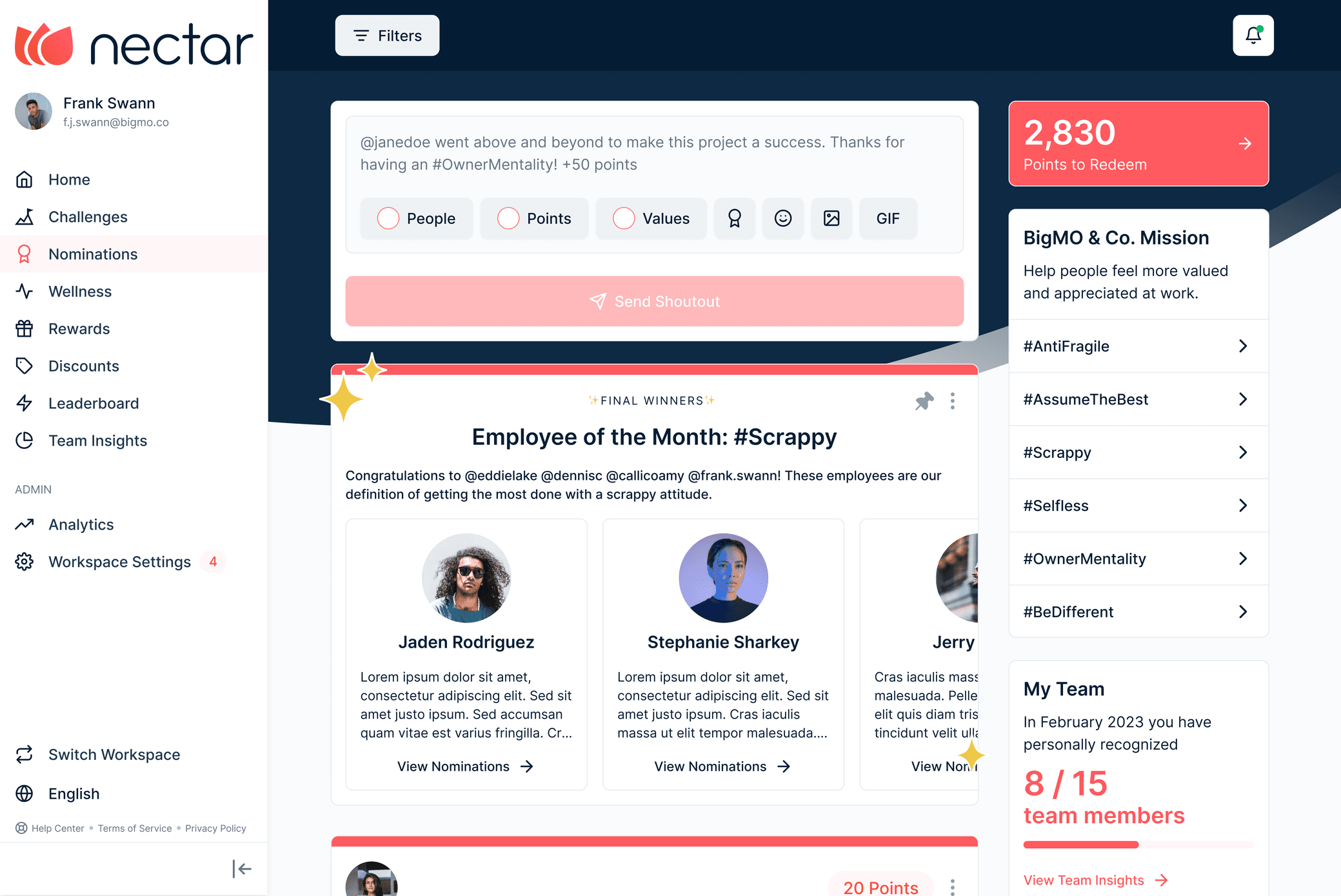Get a Demo │ Nectar Nomination Program