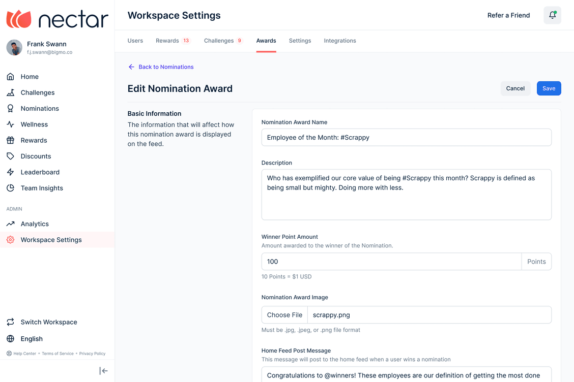 Get a Demo │ Nectar Nomination Program