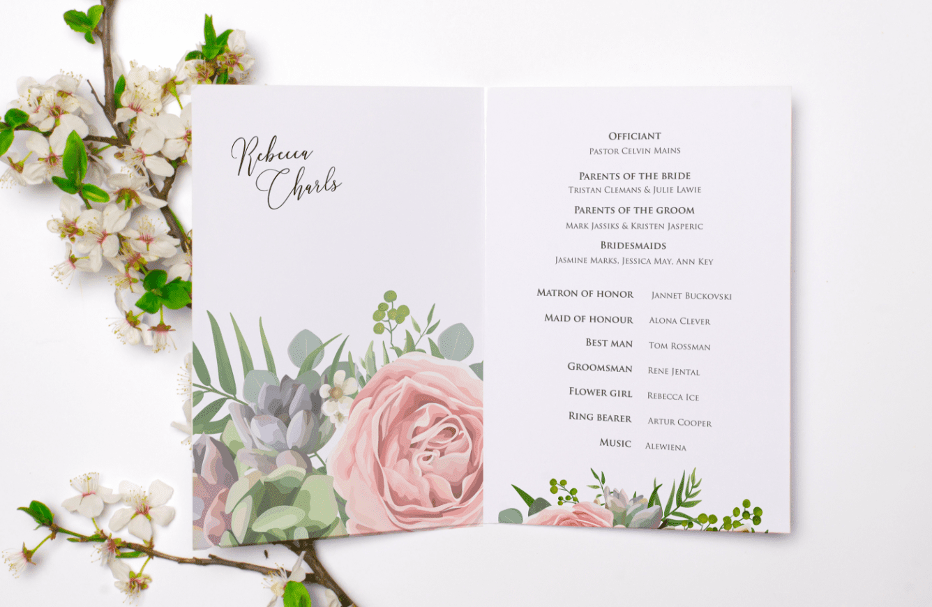 Make your order of service booklets