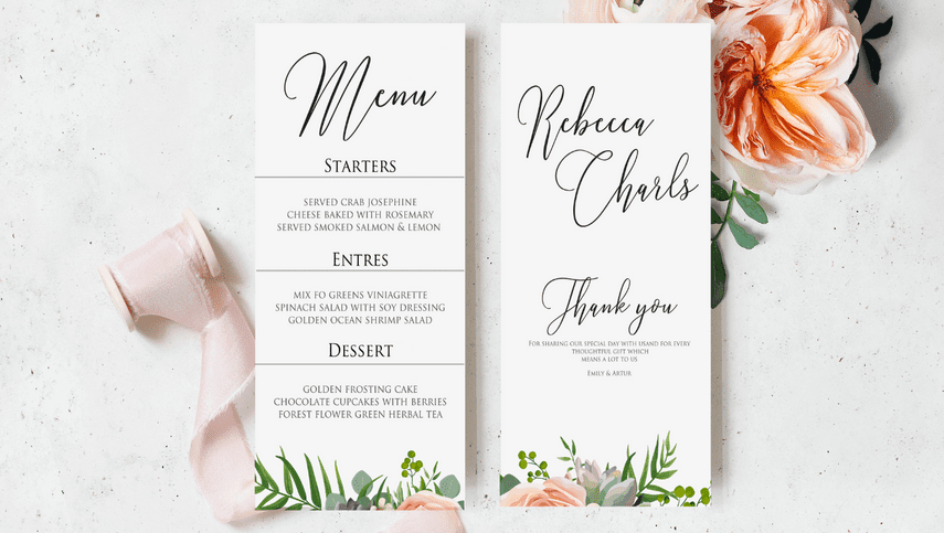 Stampa Menù Matrimonio Personalizzato | Pixartprinting