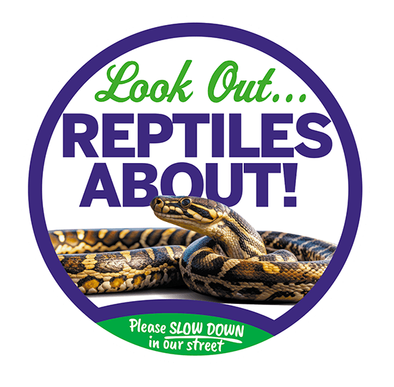 Look out! Animals About! wildlife safety signs.